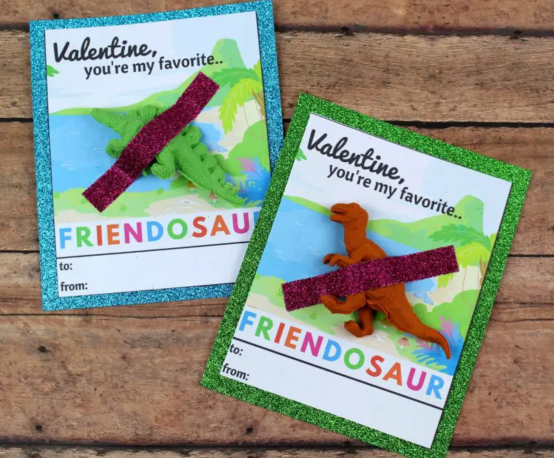 Free Printable Dinosaur Valentine's Day Cards for Kids