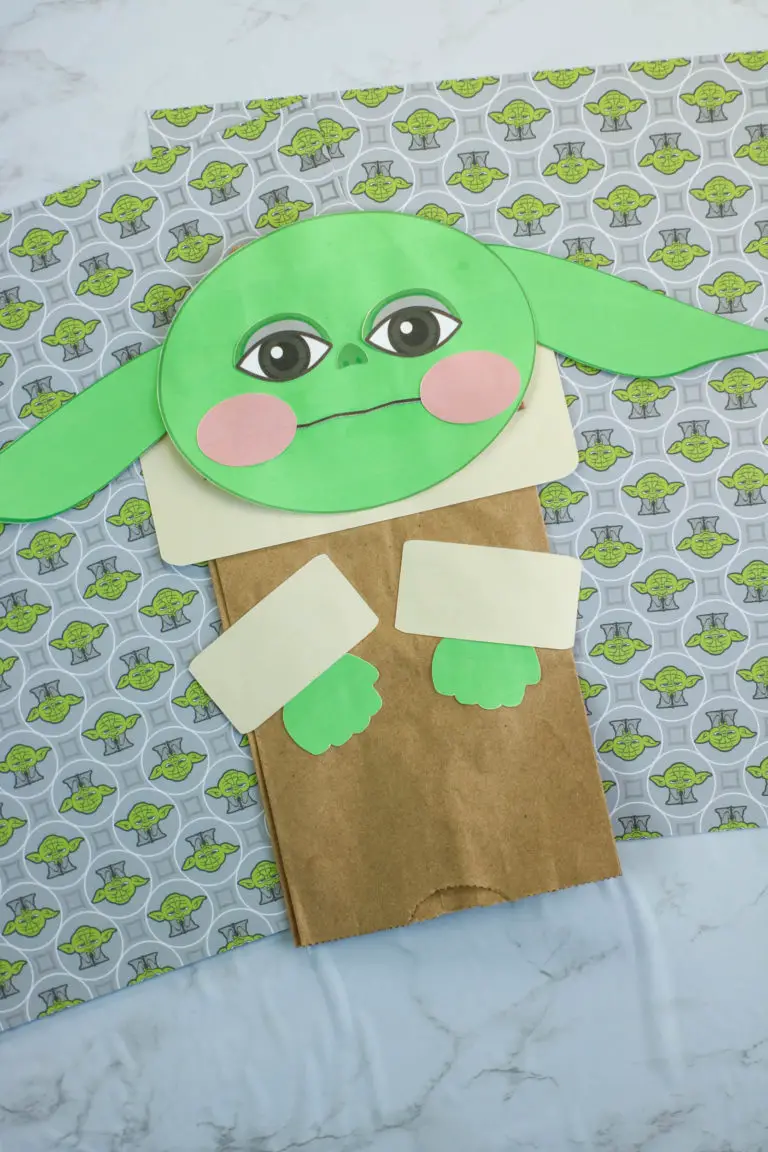 Baby Yoda Paper Bag Puppet - Easy Star Wars Craft for Kids