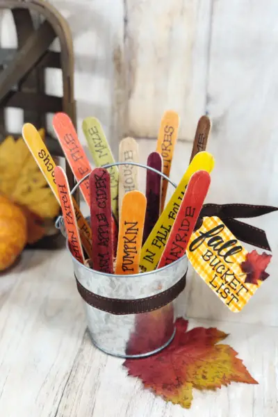 Fun Fall Bucket List Craft with Dollar Tree Supplies
