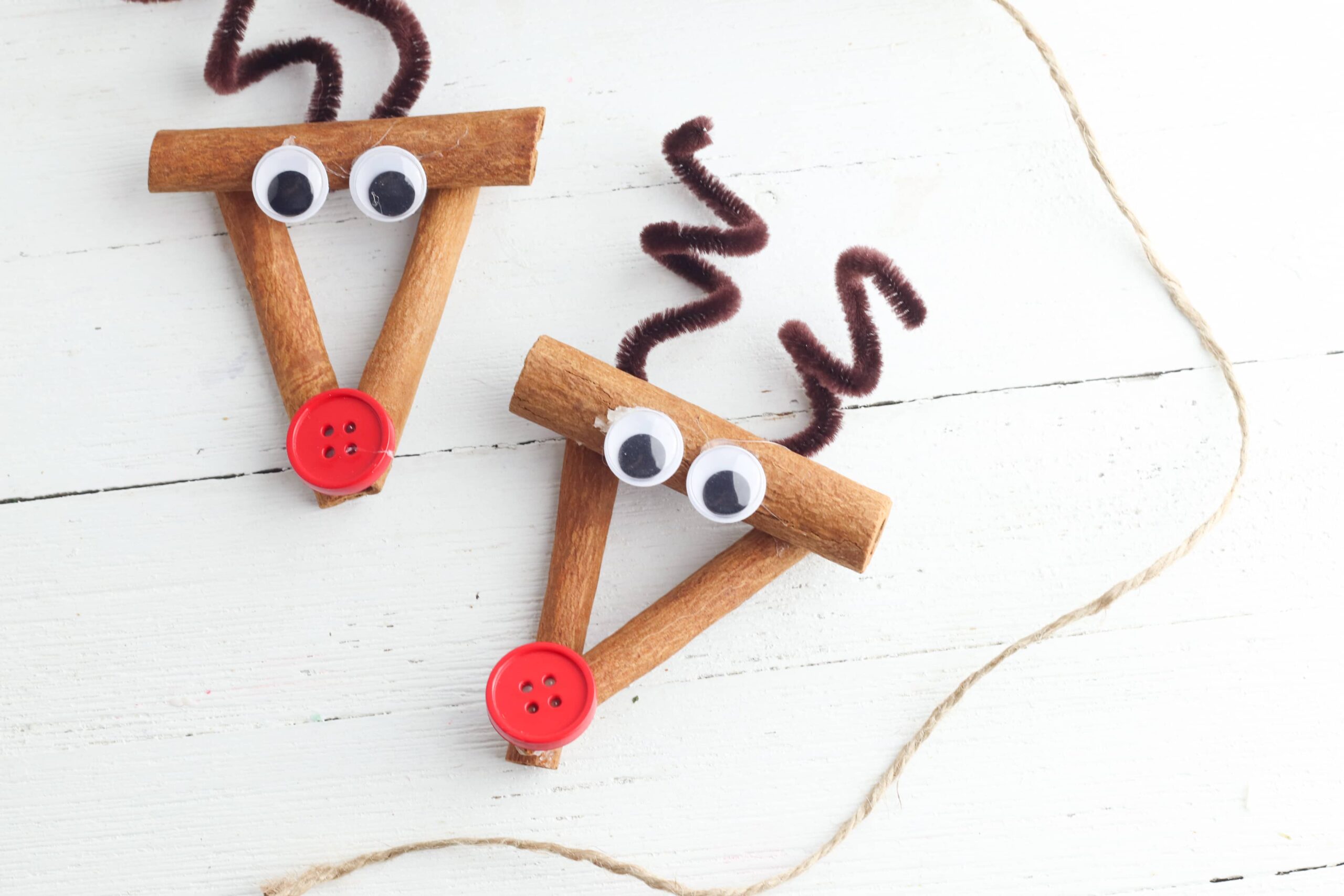 DIY Rudolph Ornament Craft Using Cinnamon Sticks