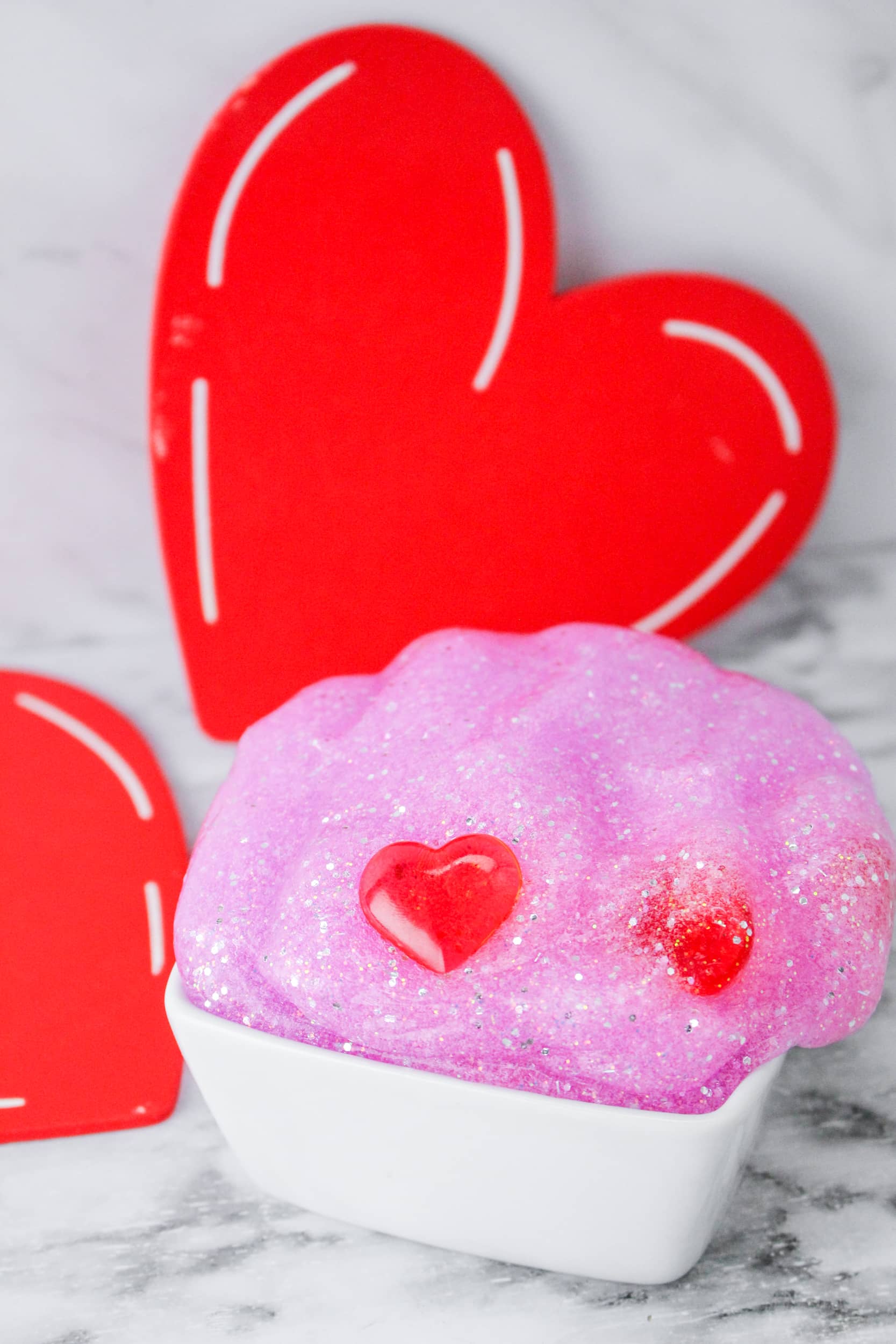 Easy Pink Sparkly Valentine Slime Recipe